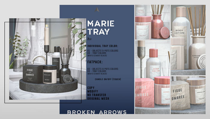 Second Life Marketplace Broken Arrows Marie Tray Fatpack